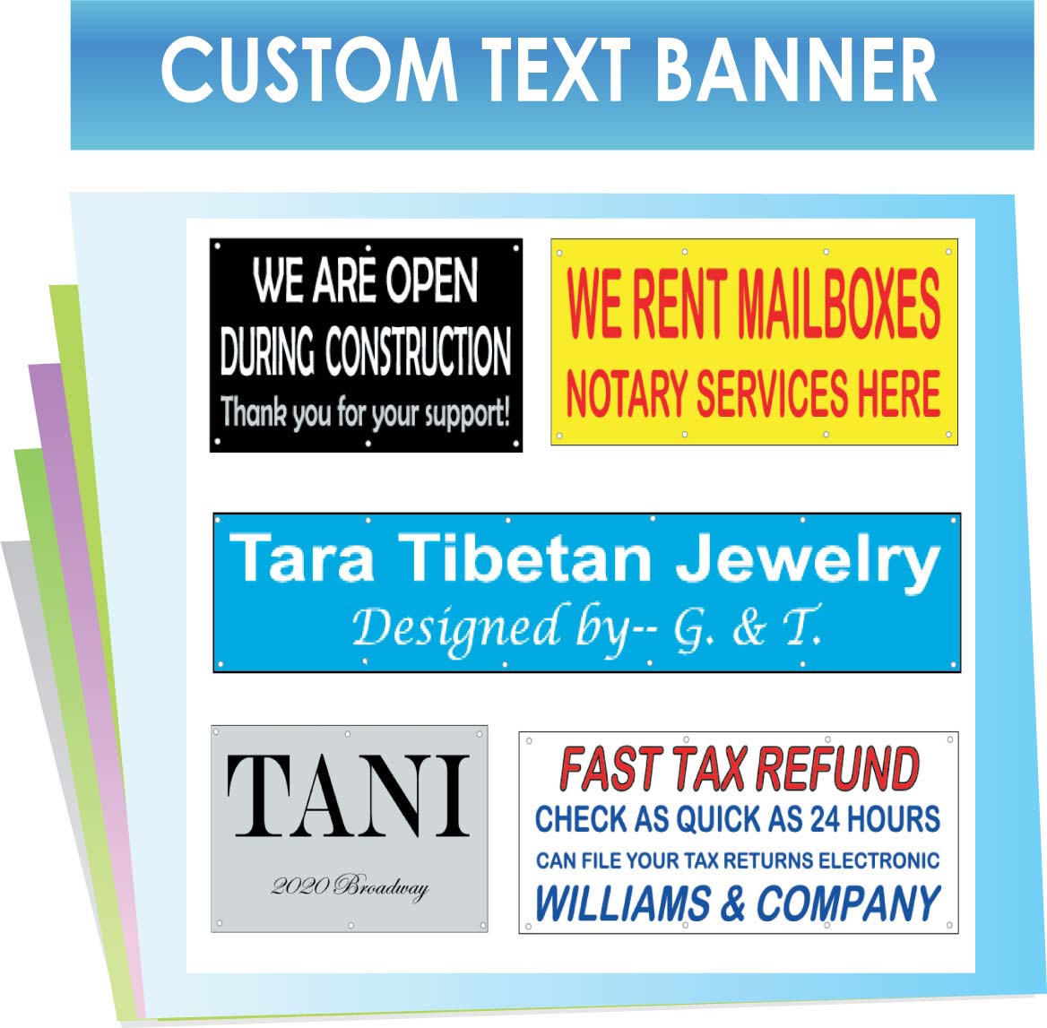 Custom Text Banners – Always Sign